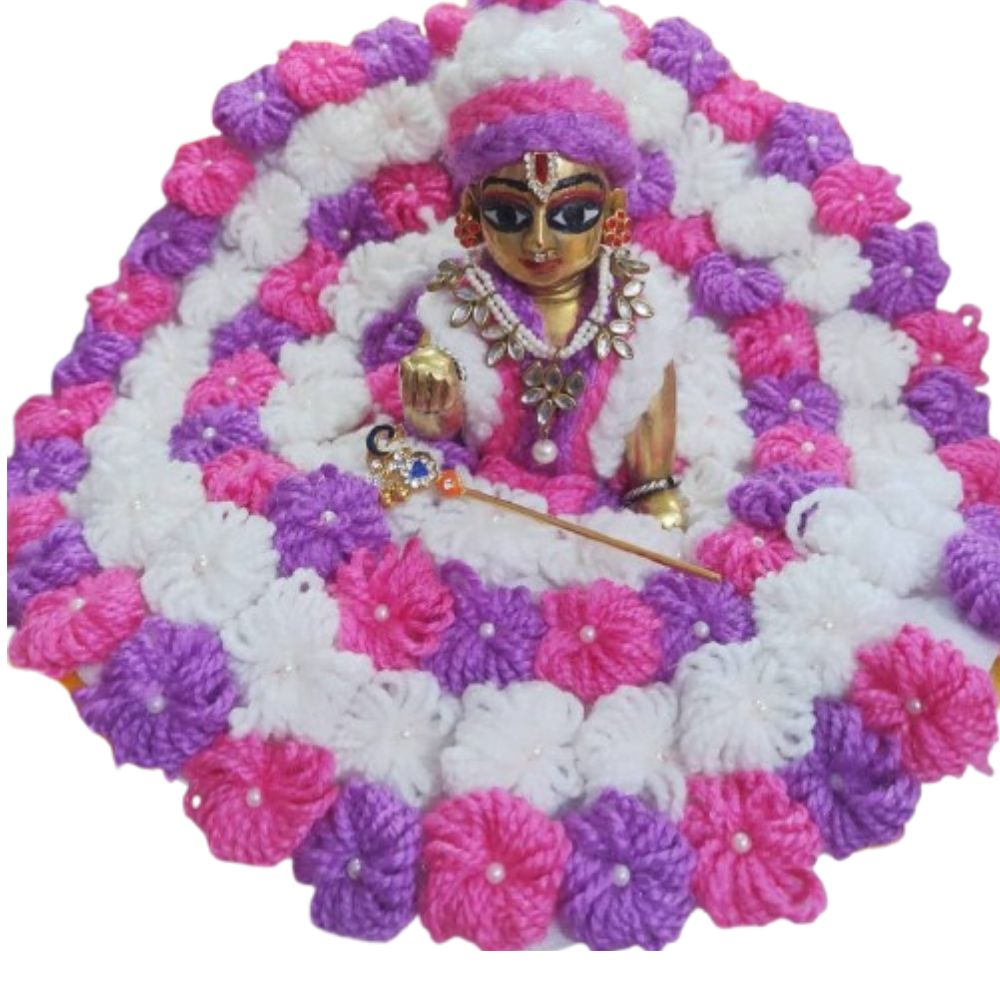 Laddu Gopal Dress - Handcrafted Pink, Purple & White Designer Winter ...